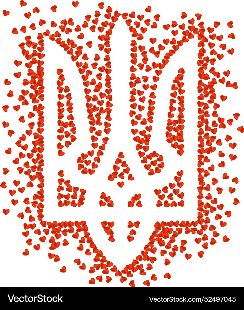 Ukrainian national emblem trident tryzub contour Vector Image