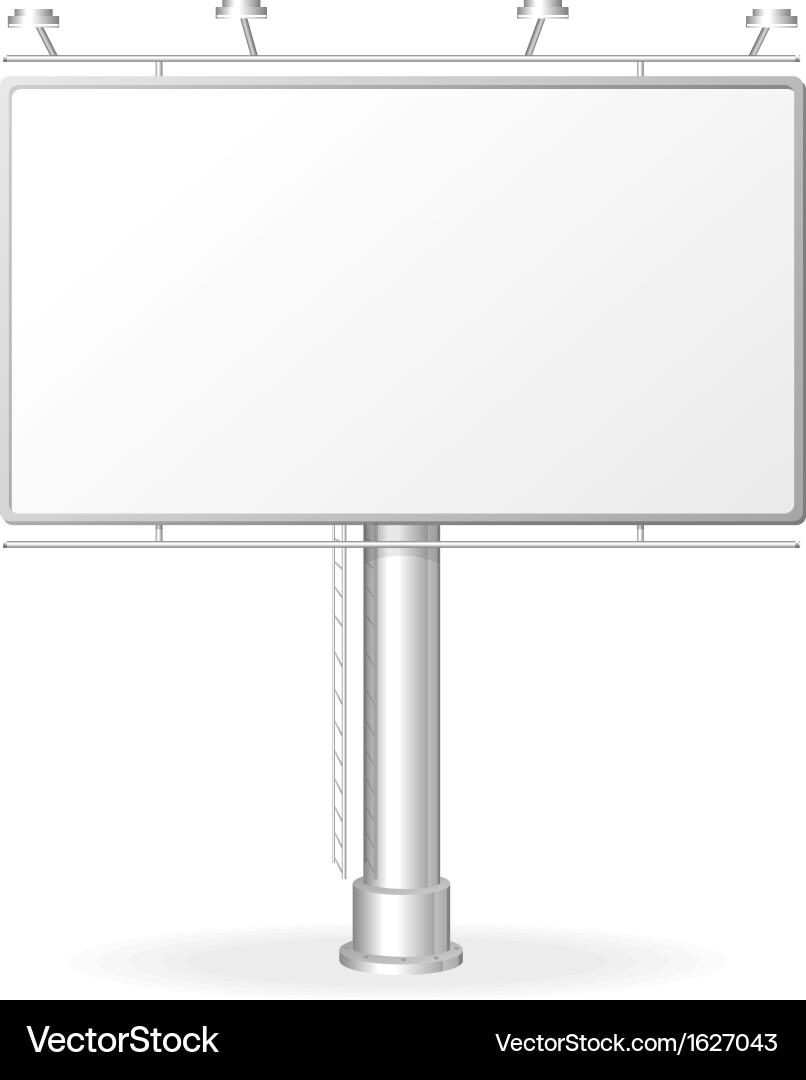 White billboard screen template Royalty Free Vector Image