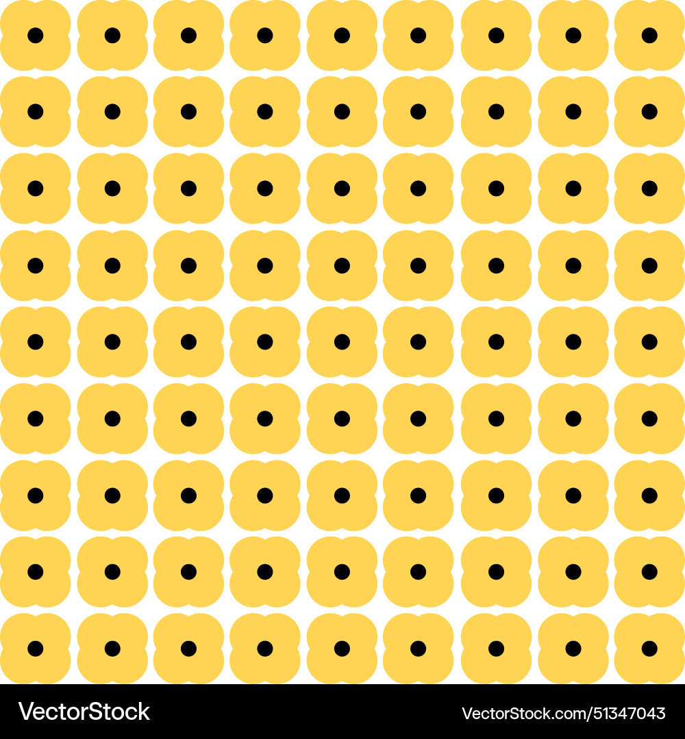 Yellow retro flowers design pattern wallart Vector Image
