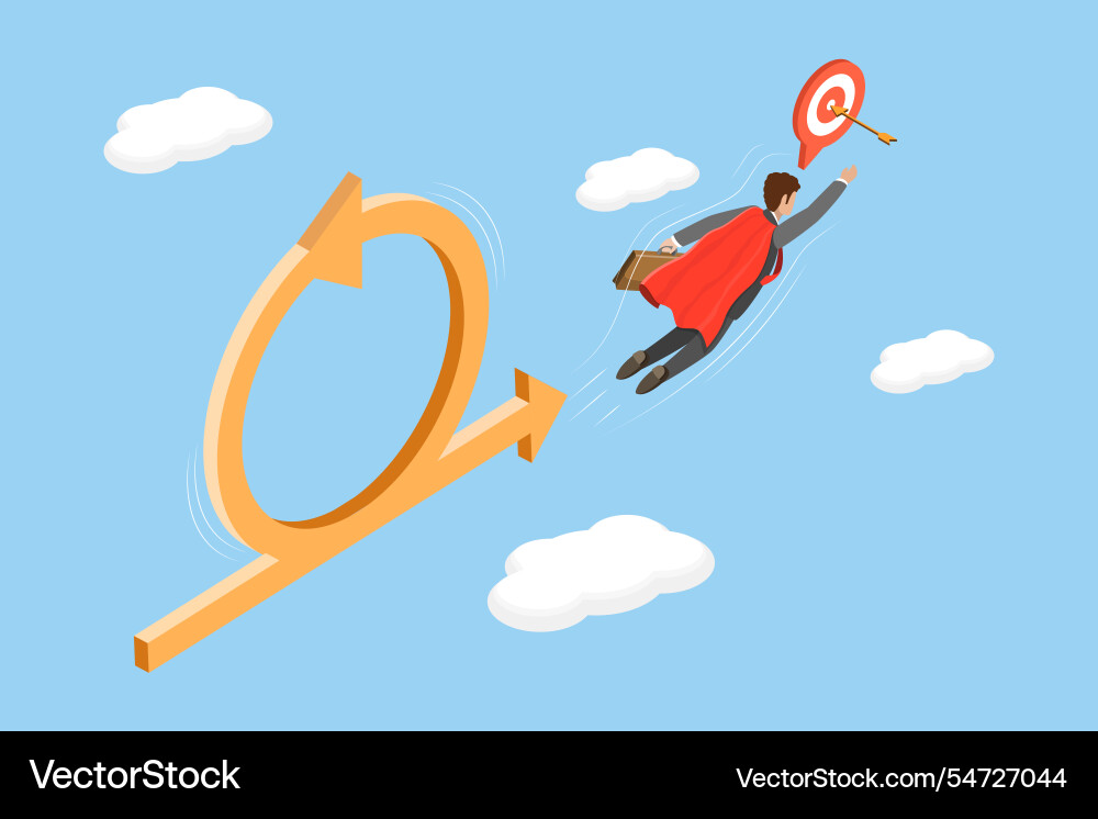 3d isometric flat of agile Royalty Free Vector Image