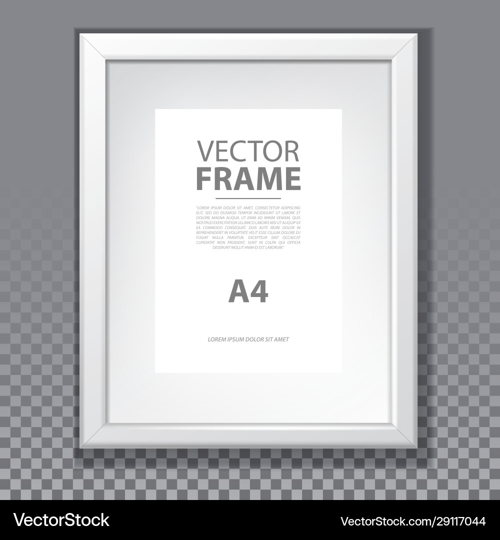 A4 Page with Plastic Border Frame Royalty Free Vector Image