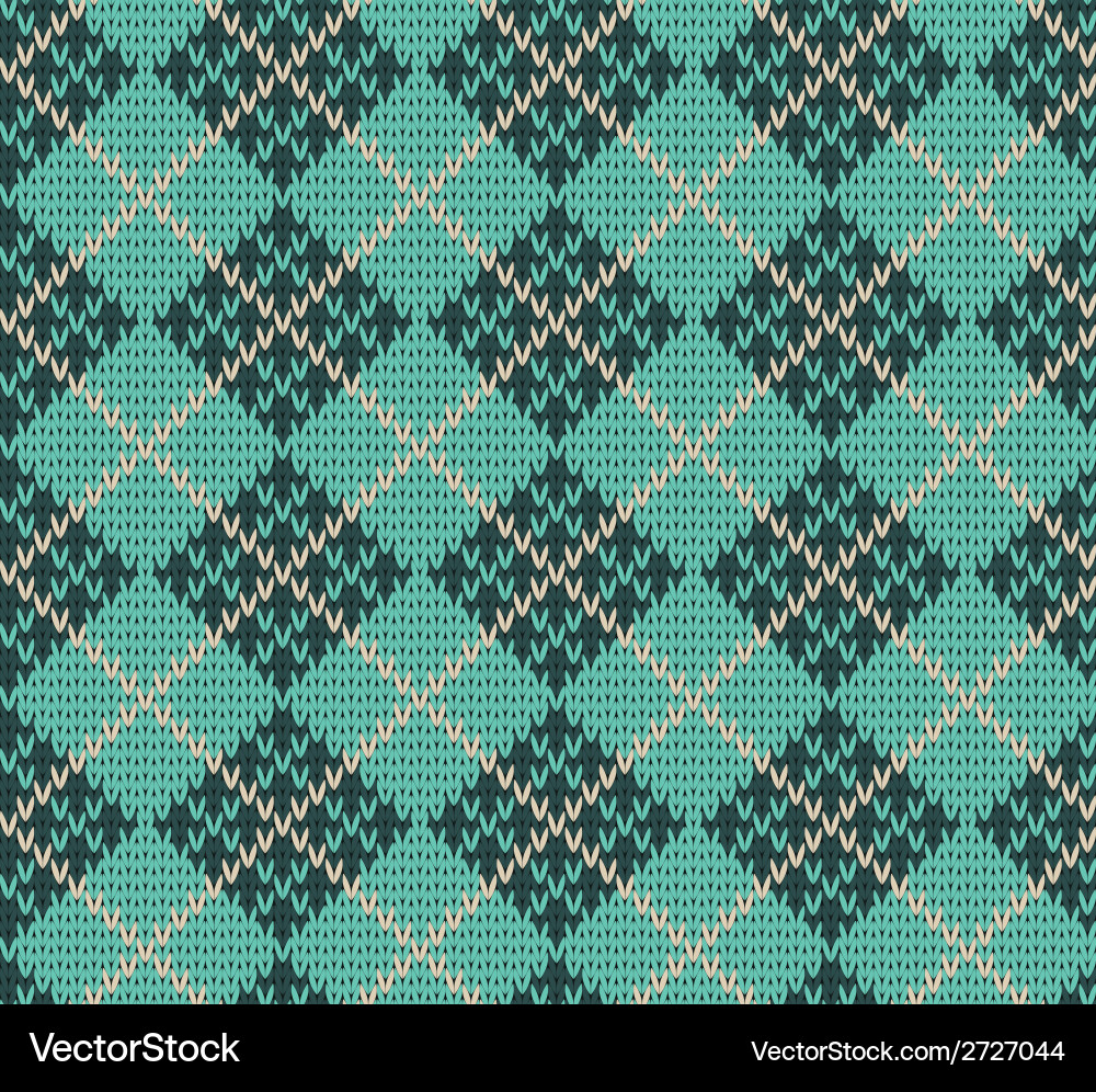 Blue Rhombus Knitted Pattern Royalty Free Vector Image
