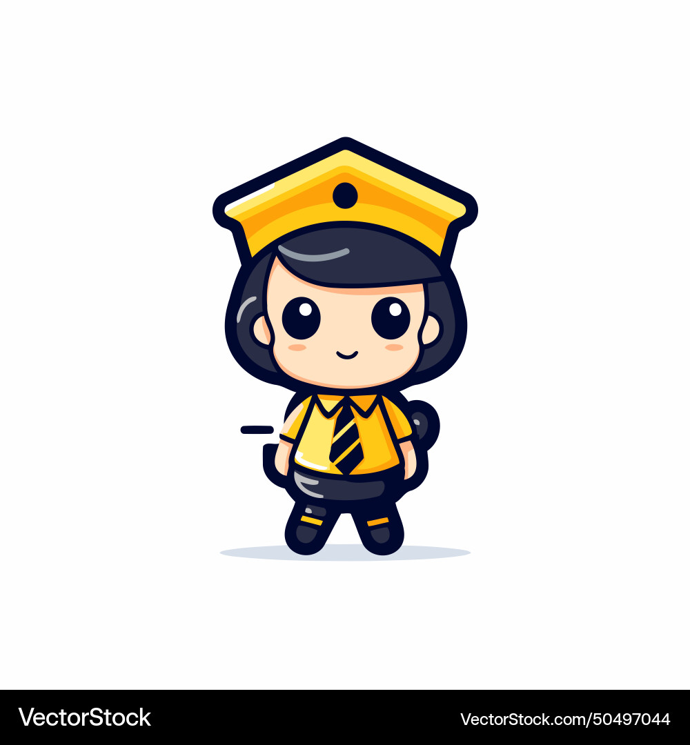 Cute pilot character design in cartoon Royalty Free Vector