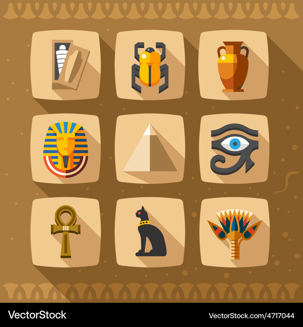 Egypt icons and design elements Royalty Free Vector Image