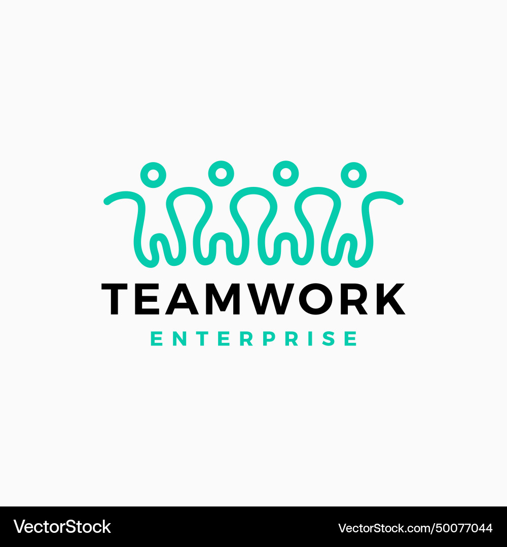 Four people family together human unity logo icon Vector Image
