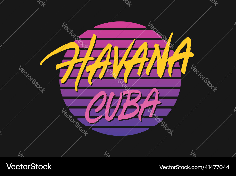 Havana Cuba Lettering Design Royalty Free Vector Image