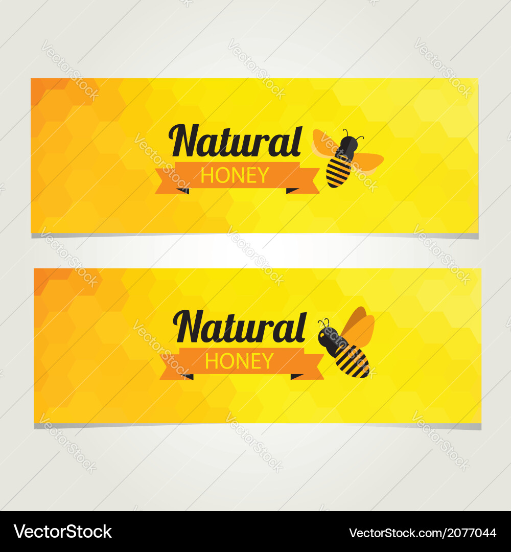 Honey Bee Banner - Abstract Floral Royalty Free Vector Image