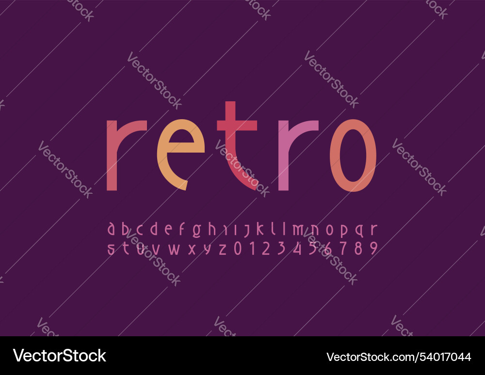 Modern art font alphabet made style Royalty Free Vector