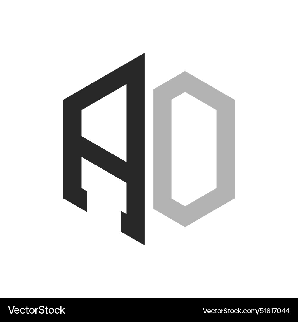 Modern unique hexagon letter ao logo design Vector Image