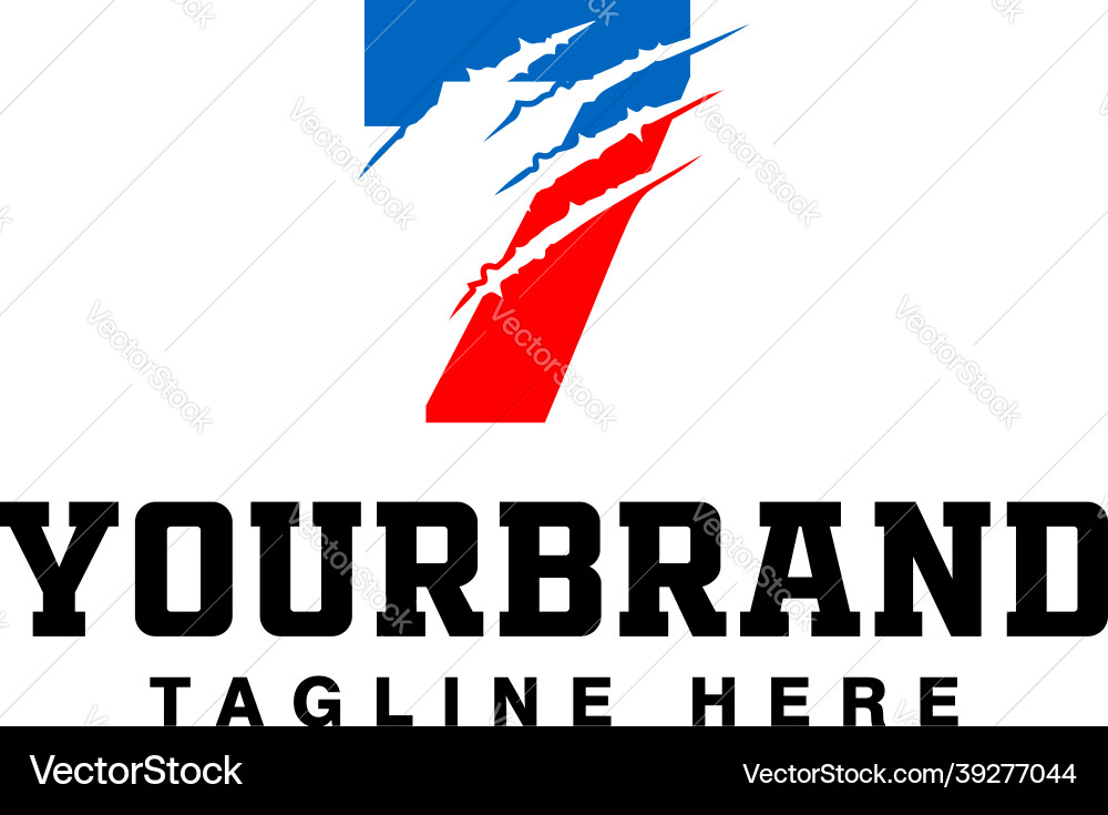 Number seven logo template in modern style Vector Image