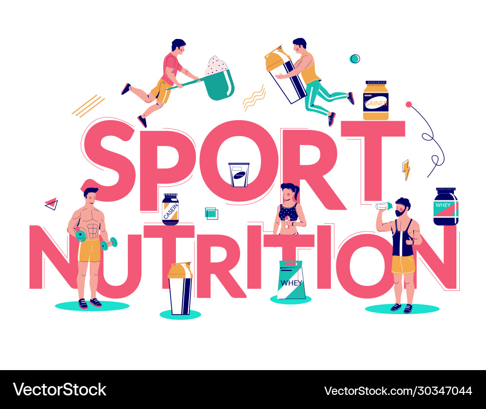 Sports nutrition typography banner template Vector Image