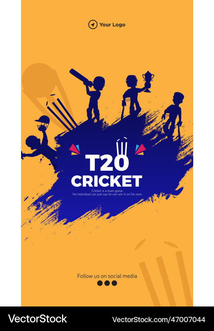 T20 cricket world cup portrait template design Vector Image