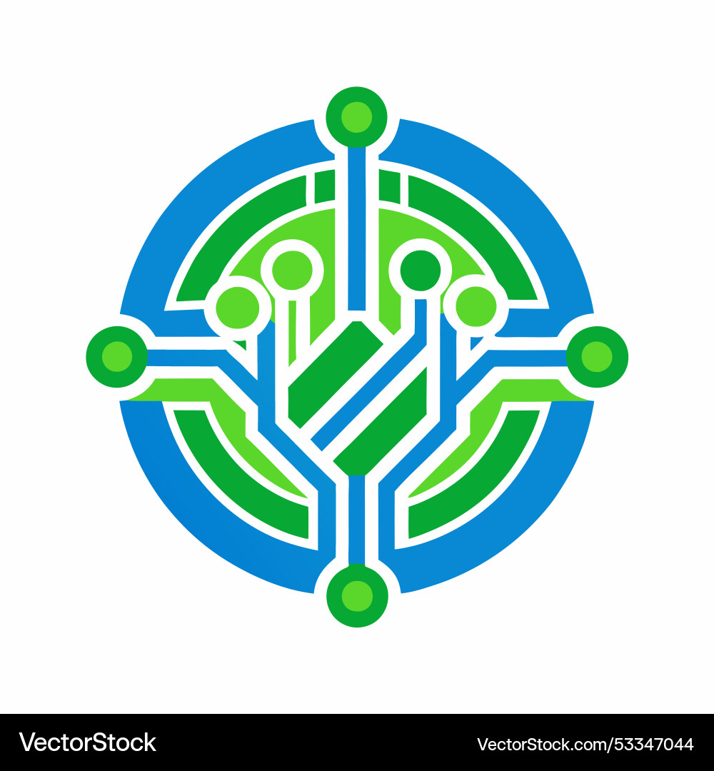 Tech symbol digital marketing logo icon art Vector Image