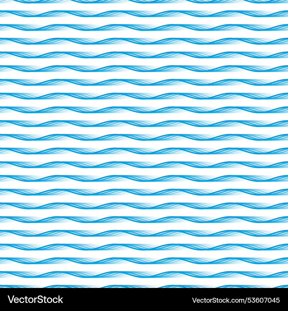 Blue and white seamless wave pattern linear waves Vector Image