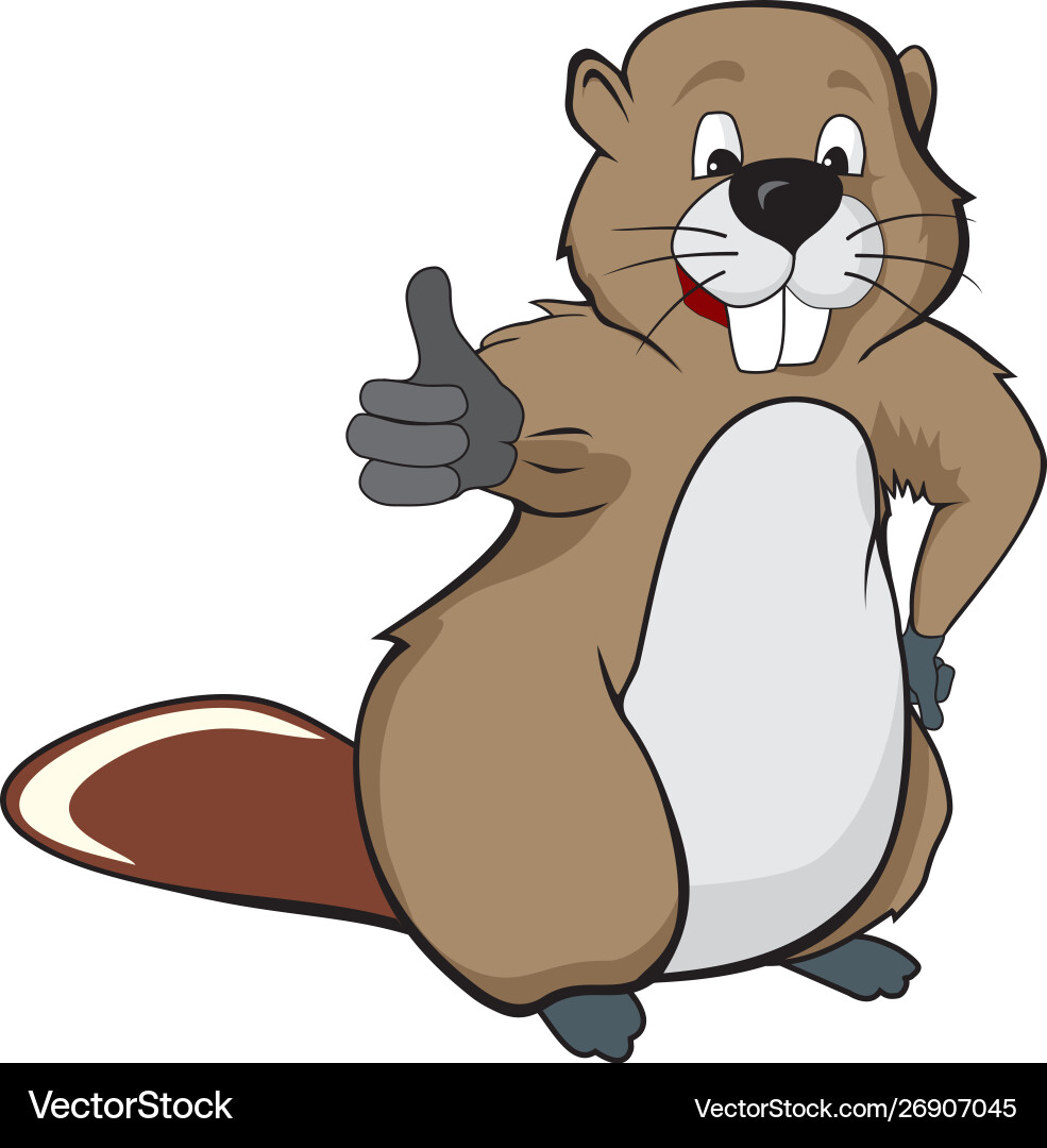 Cartoon beavers three Royalty Free Vector Image