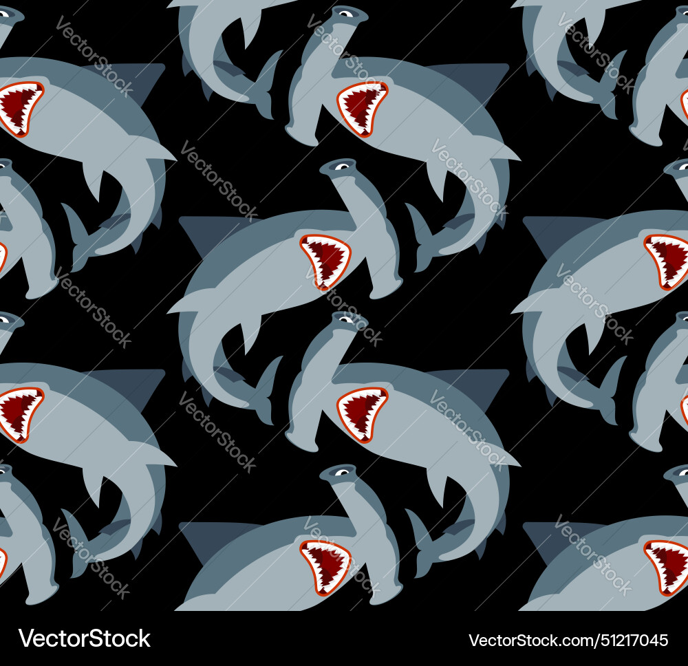 Hammerhead shark pattern seamless fish hammer Vector Image