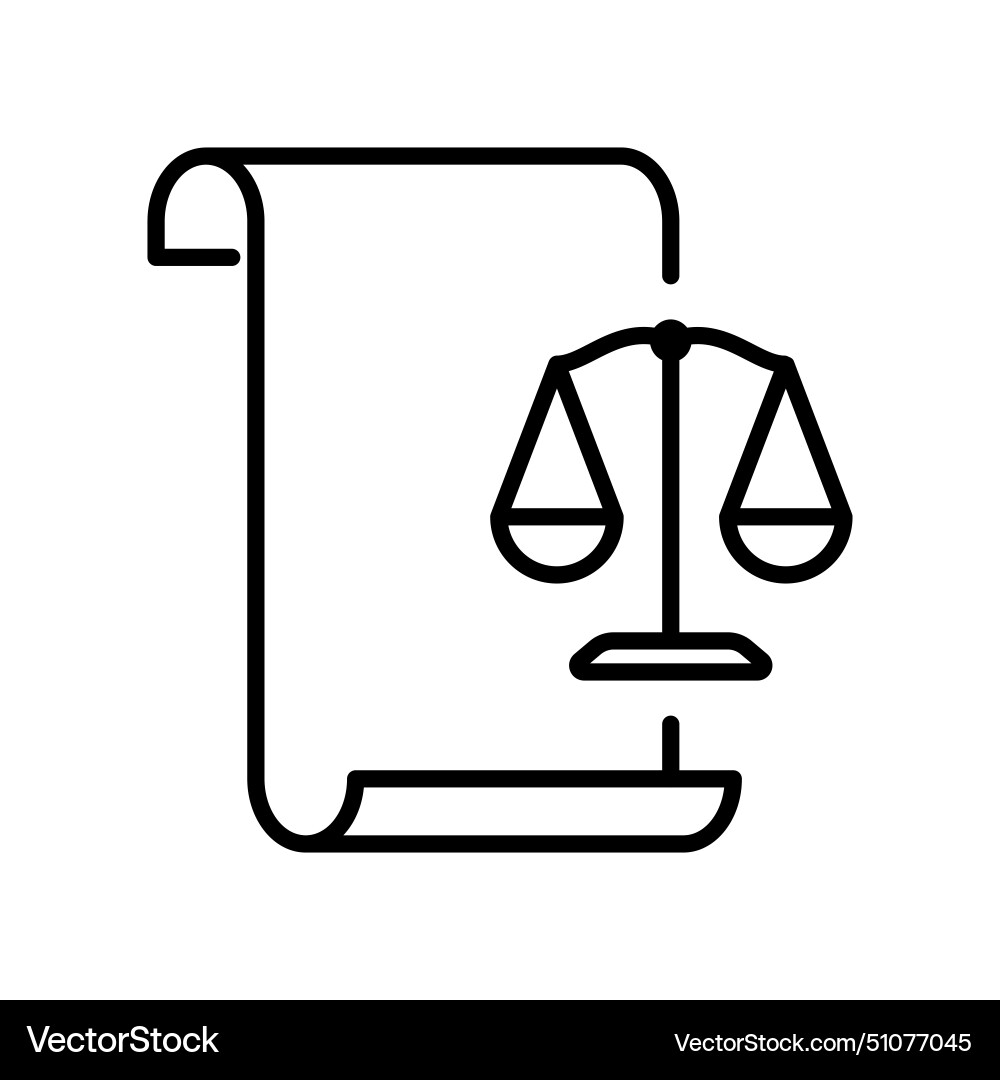 Justice paper report icon - law Royalty Free Vector Image