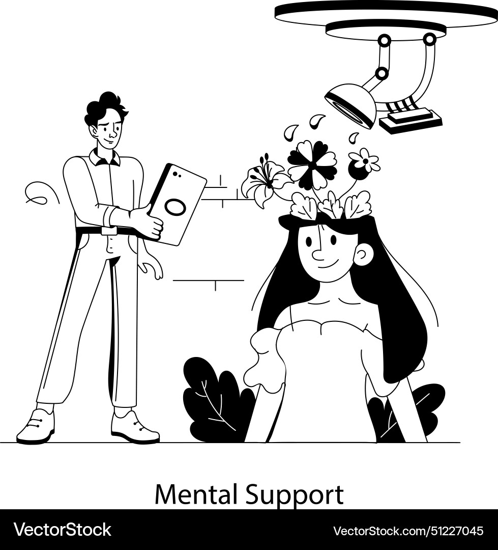 Mental support Royalty Free Vector Image - VectorStock