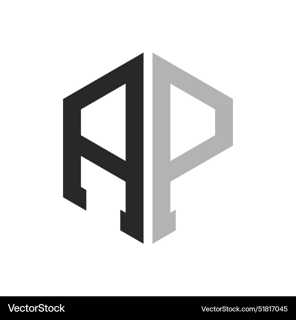 Modern unique hexagon letter ap logo design Vector Image