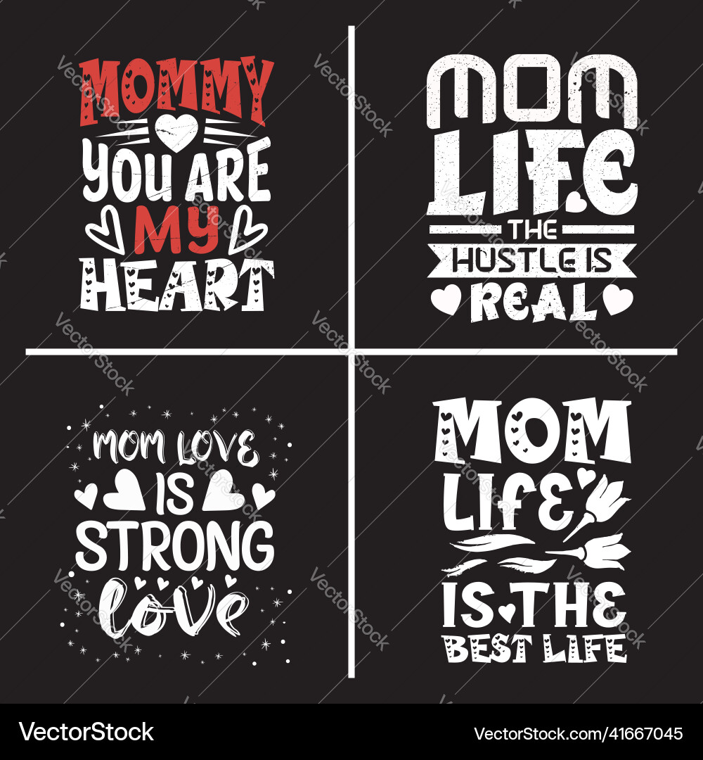 Mothers day quotes bundle design Royalty Free Vector Image