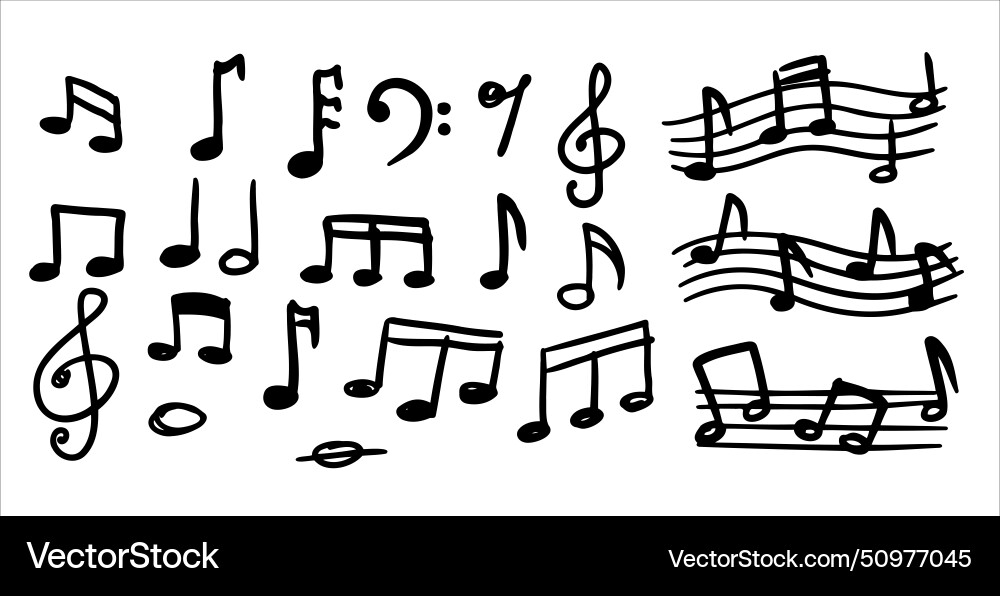 Music note sketch Royalty Free Vector Image - VectorStock