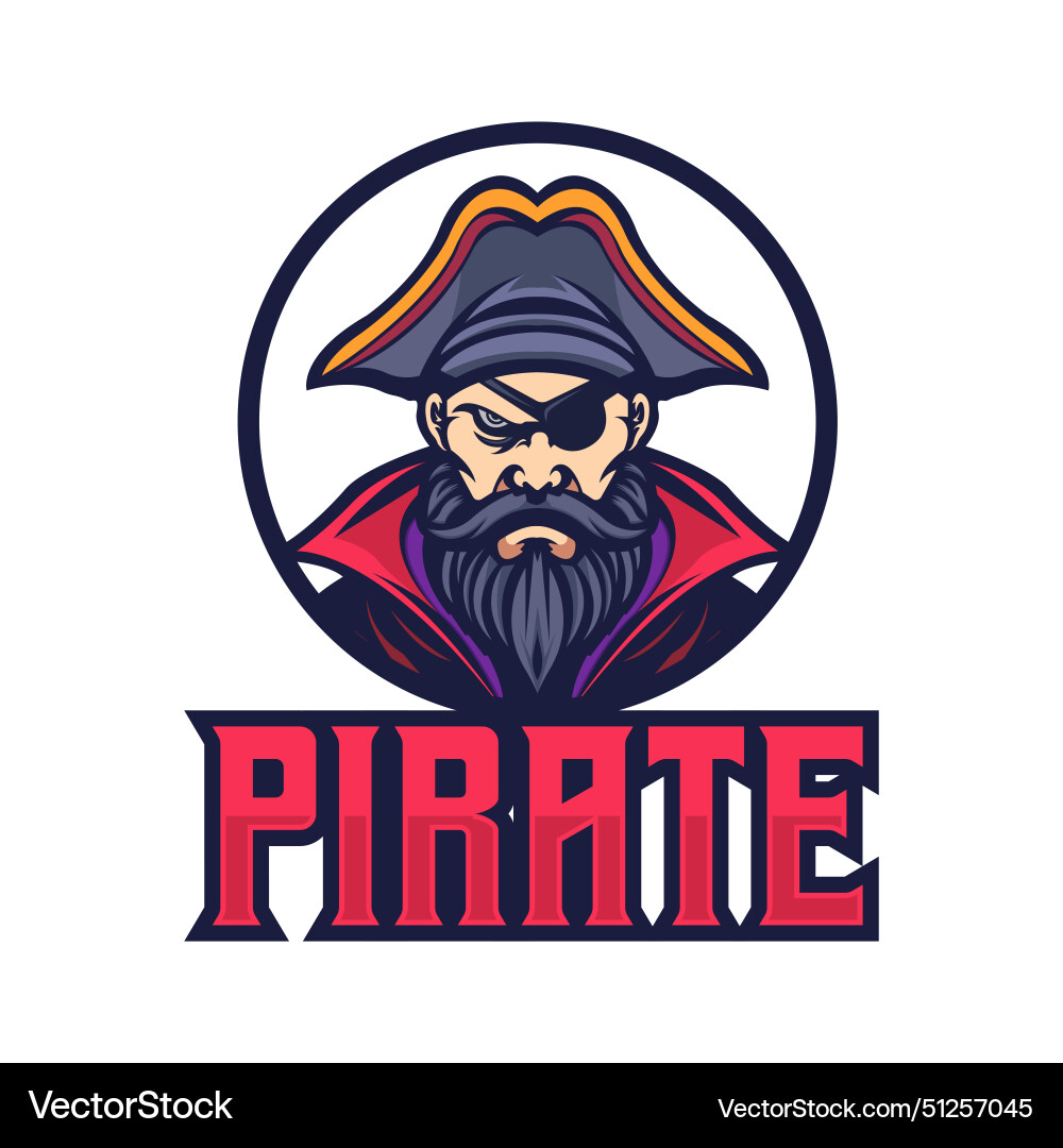 Pirate mascot logo cartoon Royalty Free Vector Image