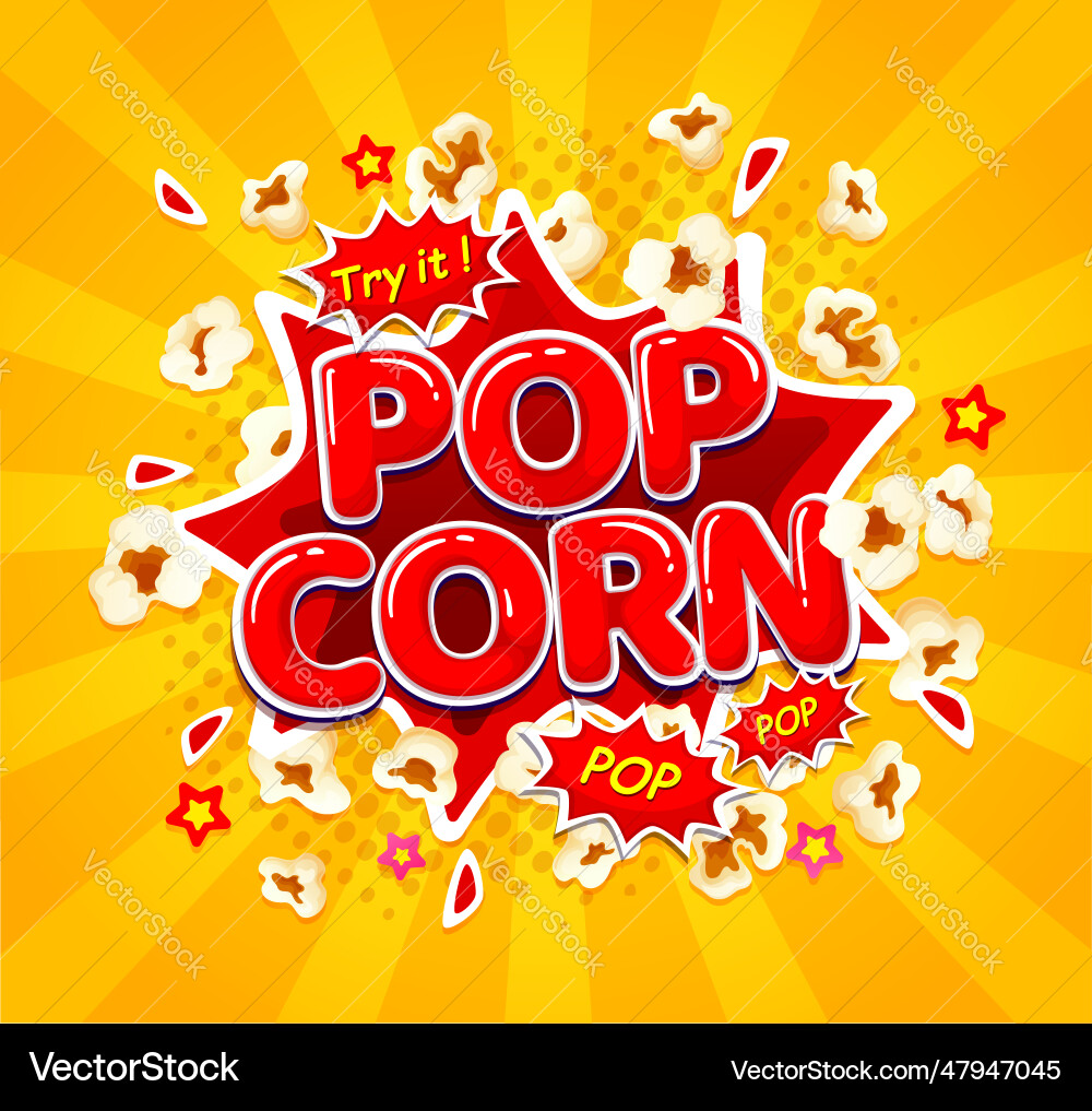 Popcorn Explosion - Movie Fun Royalty Free Vector Image