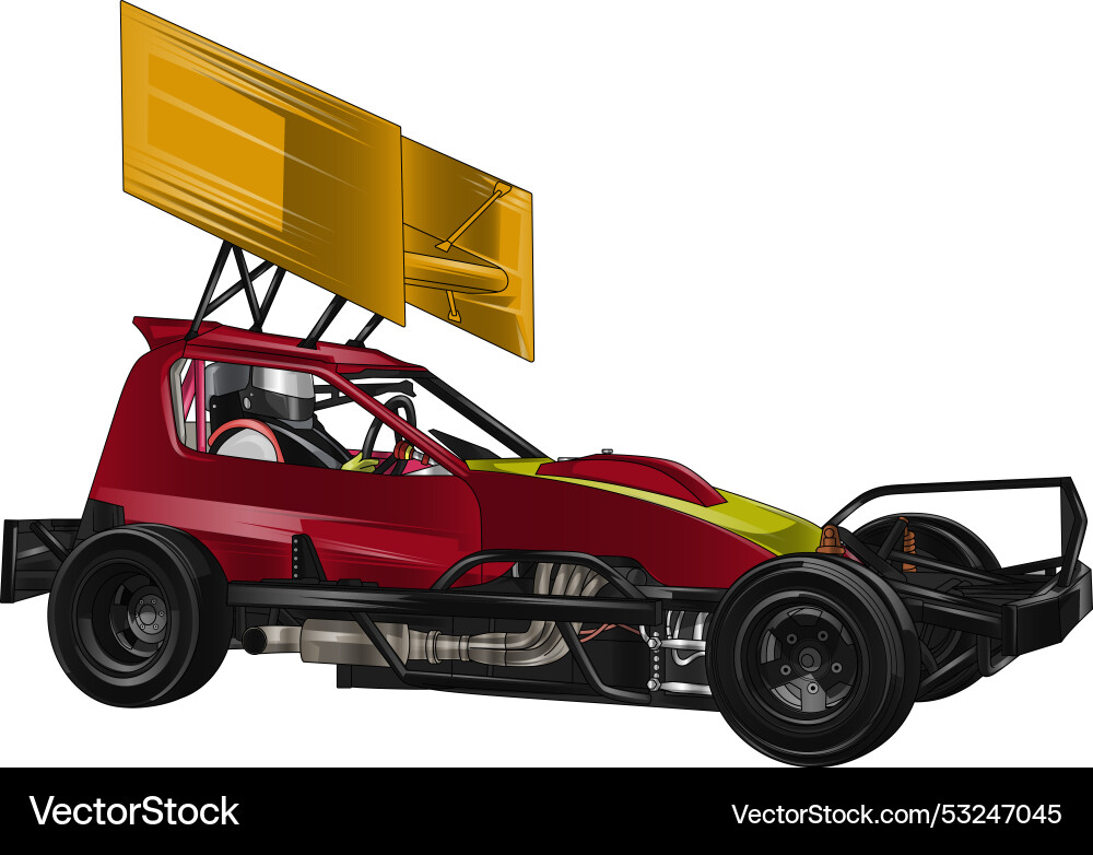 Red drag racing car with black strip Royalty Free Vector