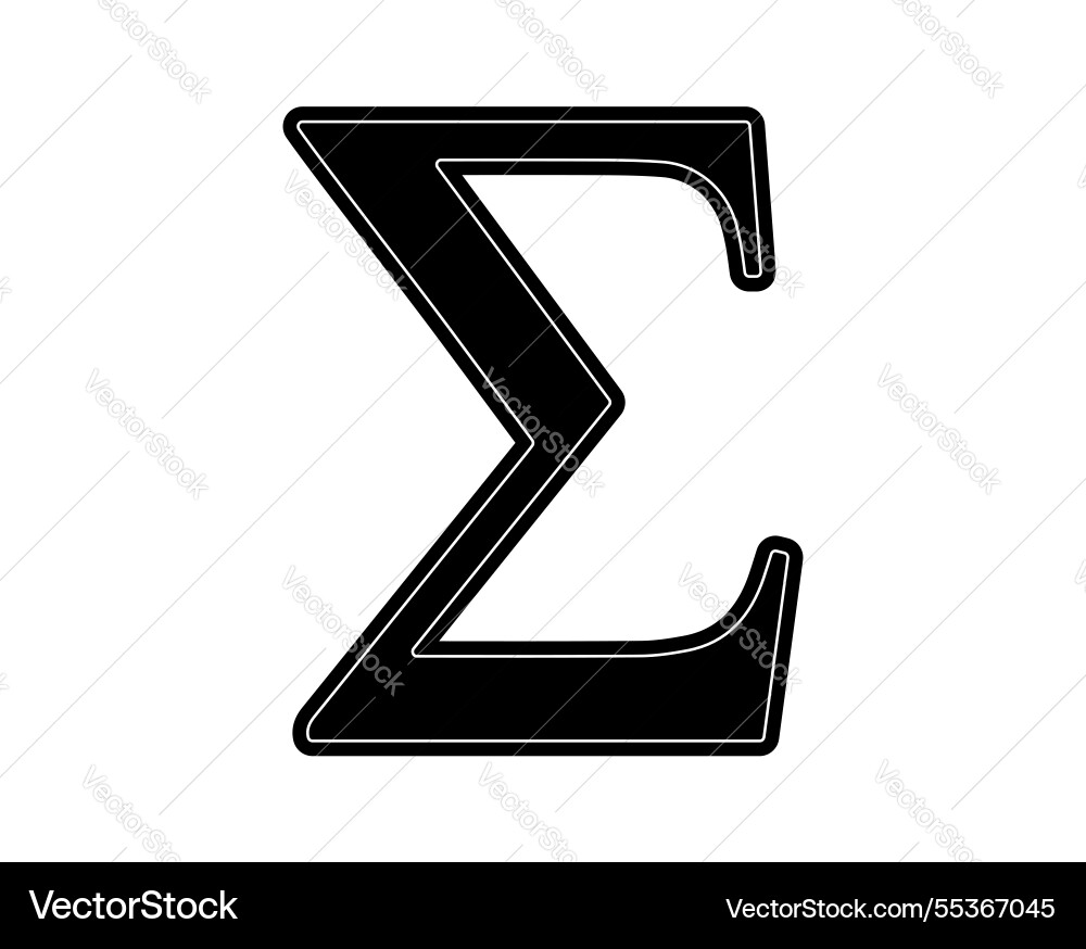 Sigma symbol white background minimalist design Vector Image