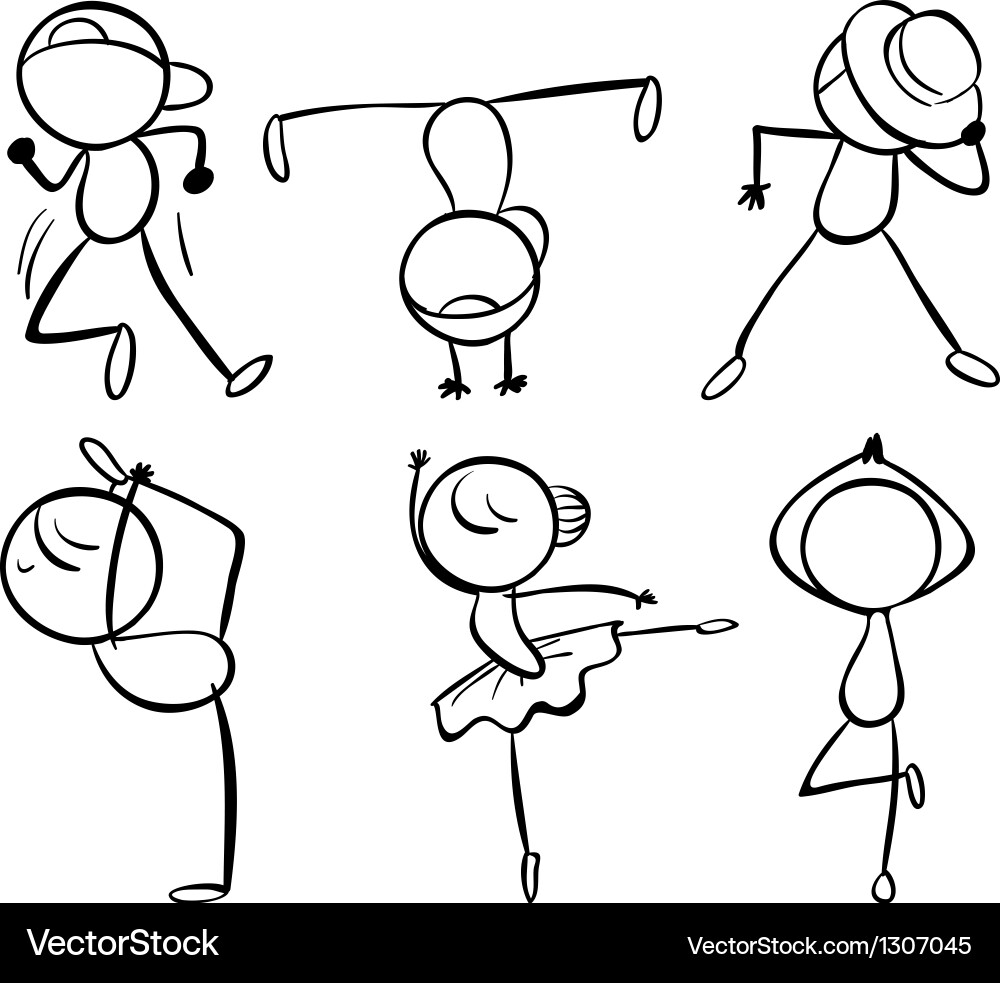 Six different kinds of dance moves Royalty Free Vector Image