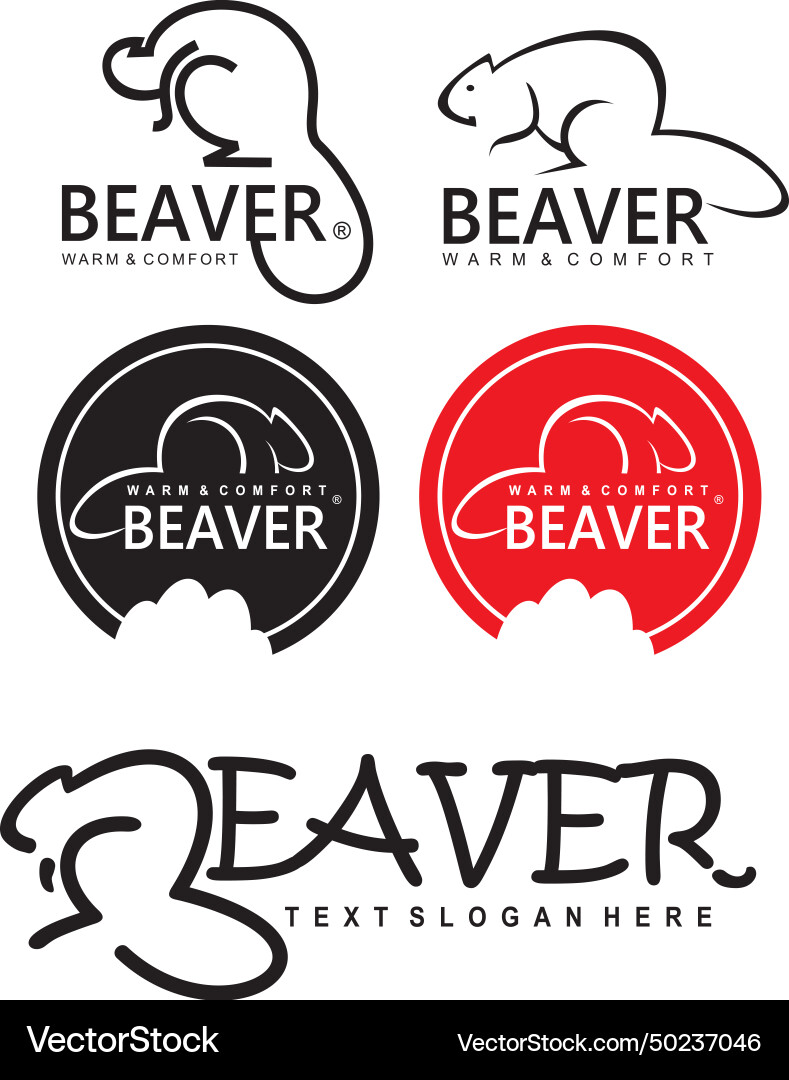 Beaver logos Royalty Free Vector Image - VectorStock