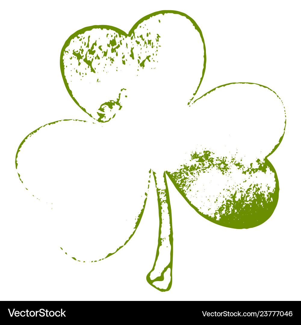 Clover grunge stroke Royalty Free Vector Image