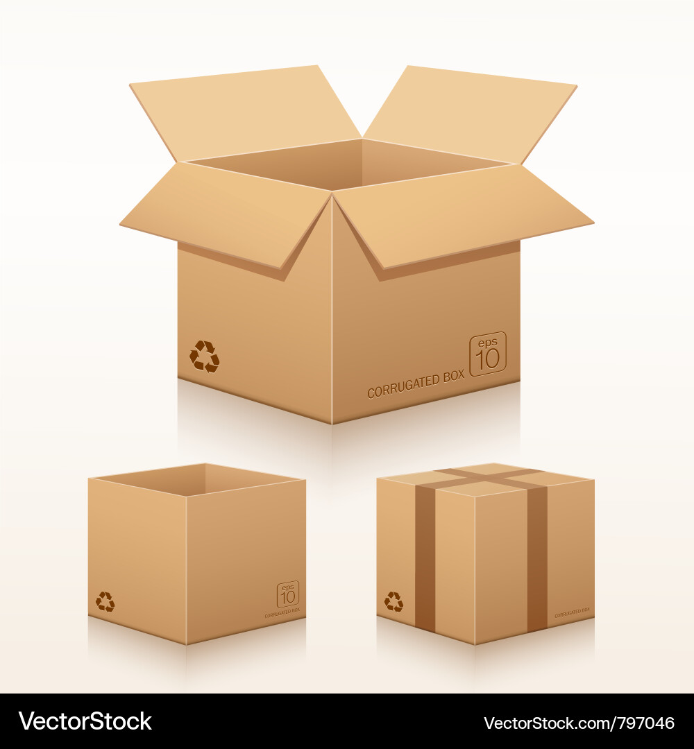 Corrugated Boxes - Recycle Royalty Free Vector Image