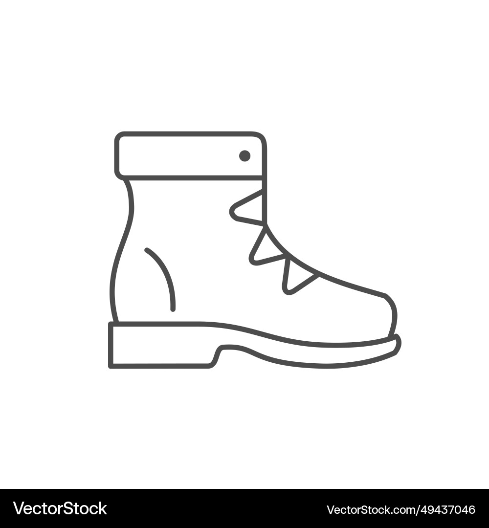 Hiking boot line outline icon Royalty Free Vector Image