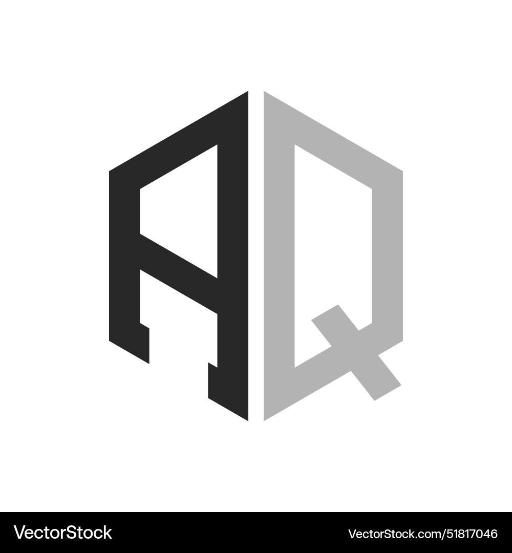 Modern unique hexagon letter aq logo design Vector Image