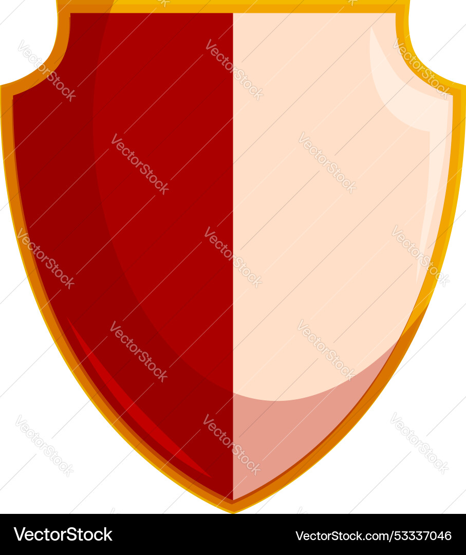 Red and white protection shield standing guard Vector Image