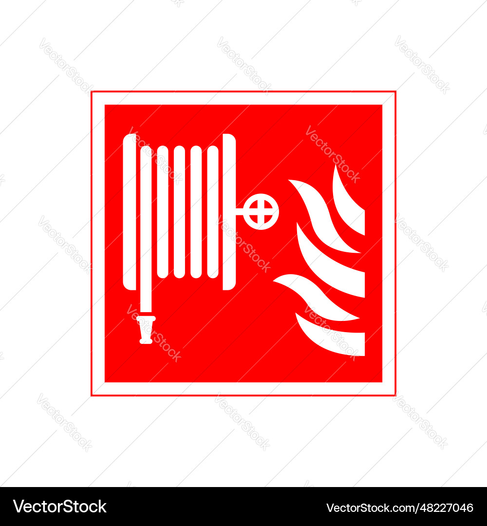 Red Fire Hose Reel Sign Royalty Free Vector Image