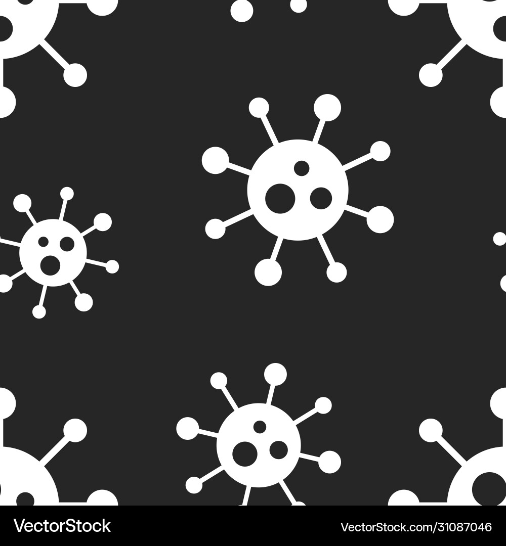 Seamless virus pattern cartoon black Royalty Free Vector
