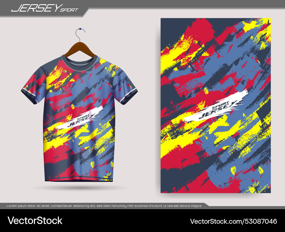 Sports geometric racing jersey design Royalty Free Vector