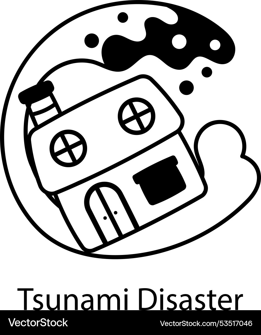 Tsunami disaster Royalty Free Vector Image - VectorStock