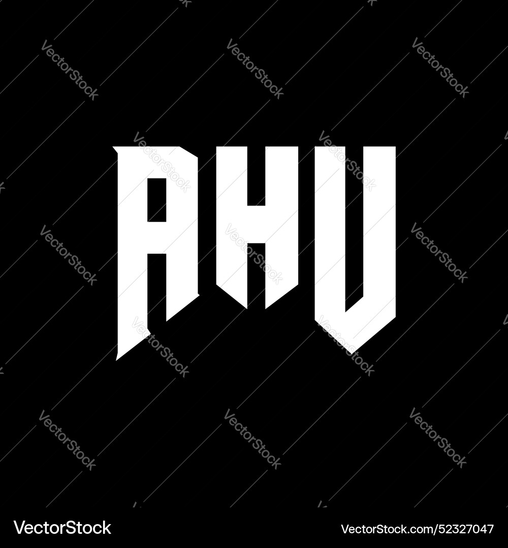 Ahu letter logo design for technology company Vector Image