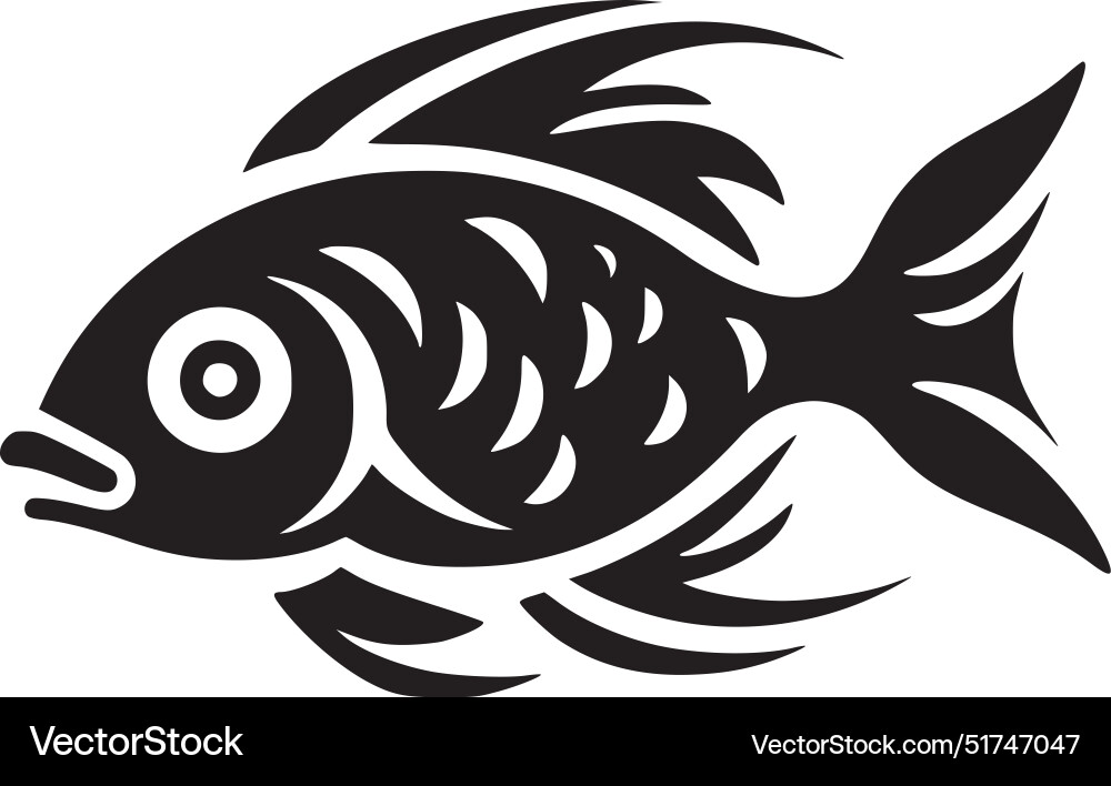 Fish - black and white Royalty Free Vector Image