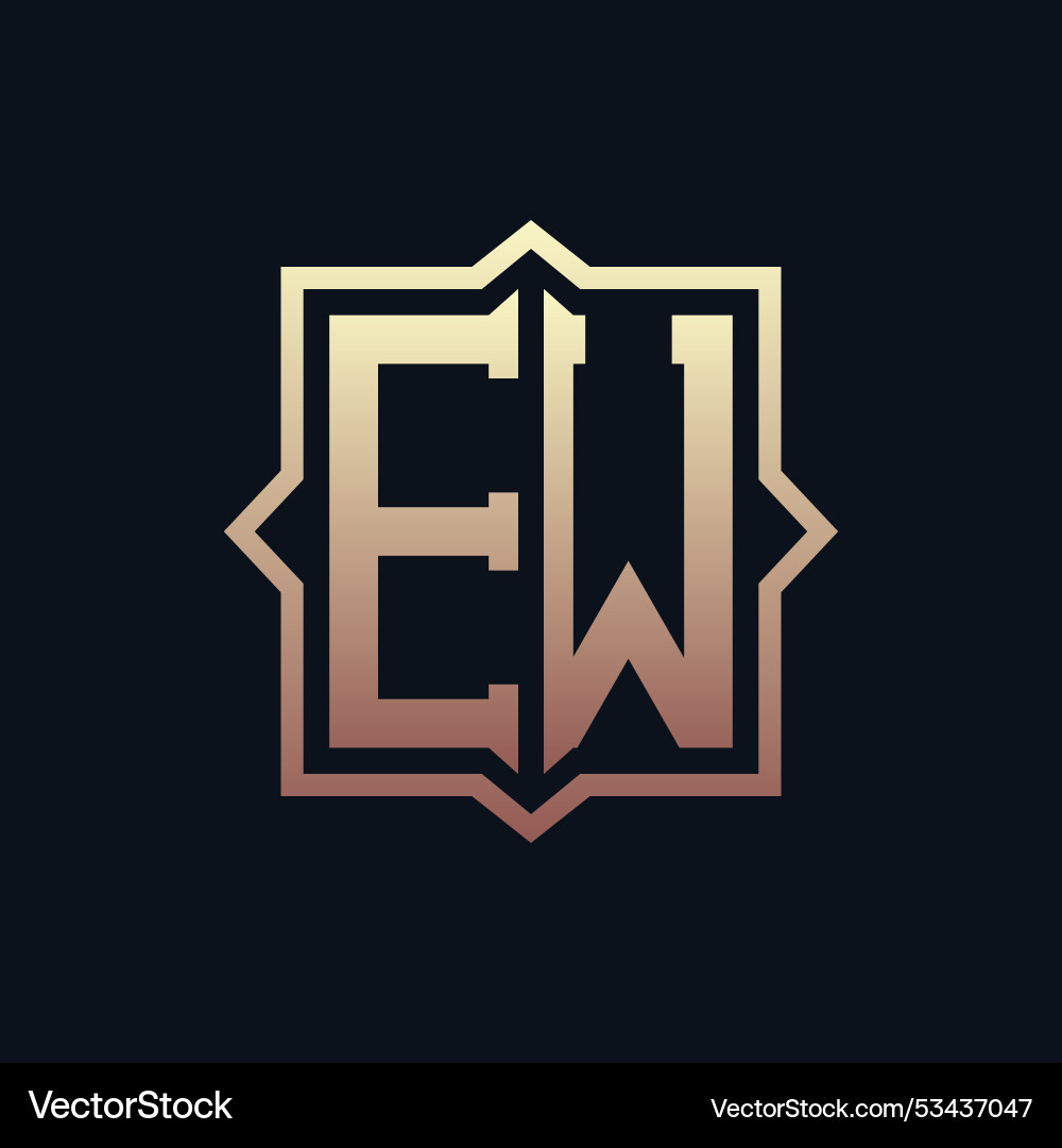 Luxury initial ew monogram logo design elegant Vector Image