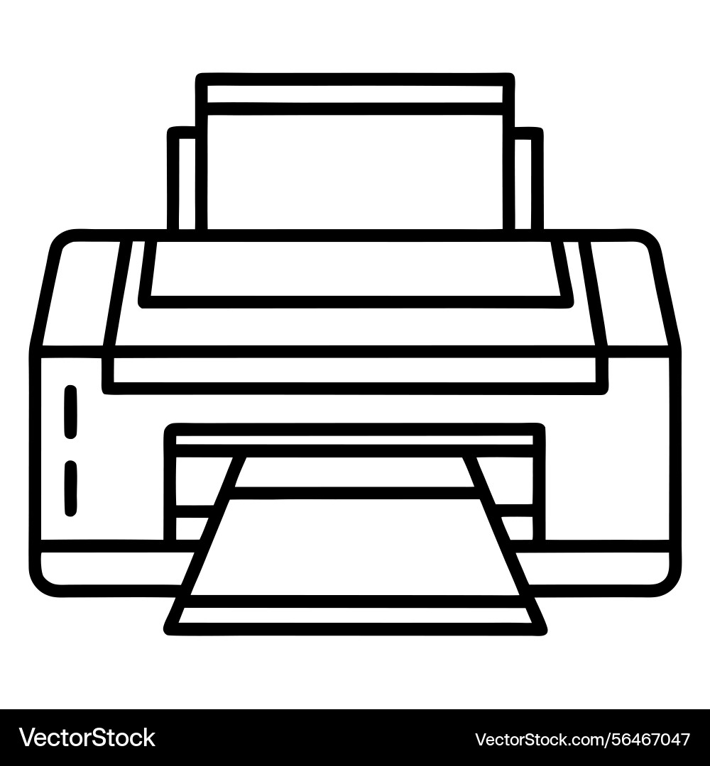 Minimalist printer outline icon for business Vector Image