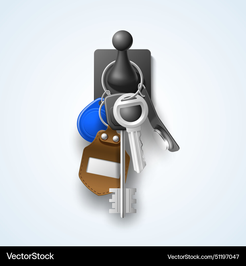 Realistic keys bunch metal modern Royalty Free Vector Image