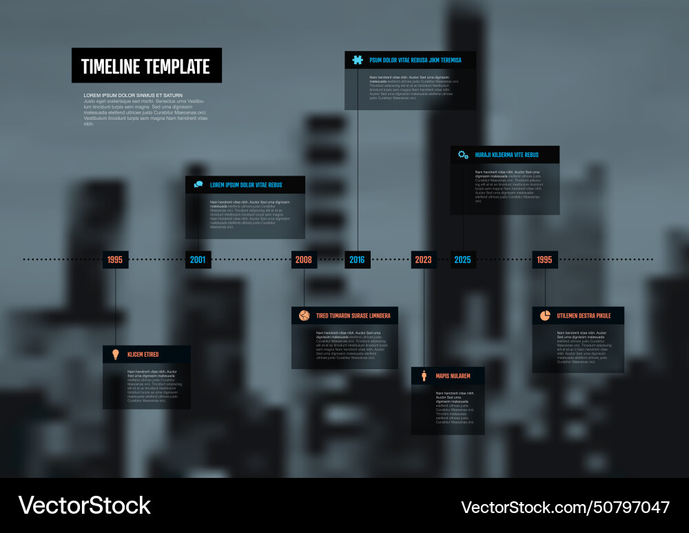 Simple Blue And Red Timeline Template With Color Vector Image