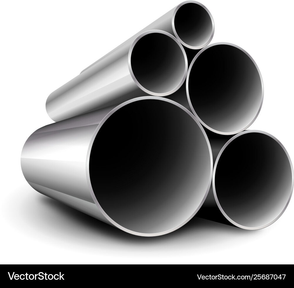 Steel metal tubes Royalty Free Vector Image - VectorStock