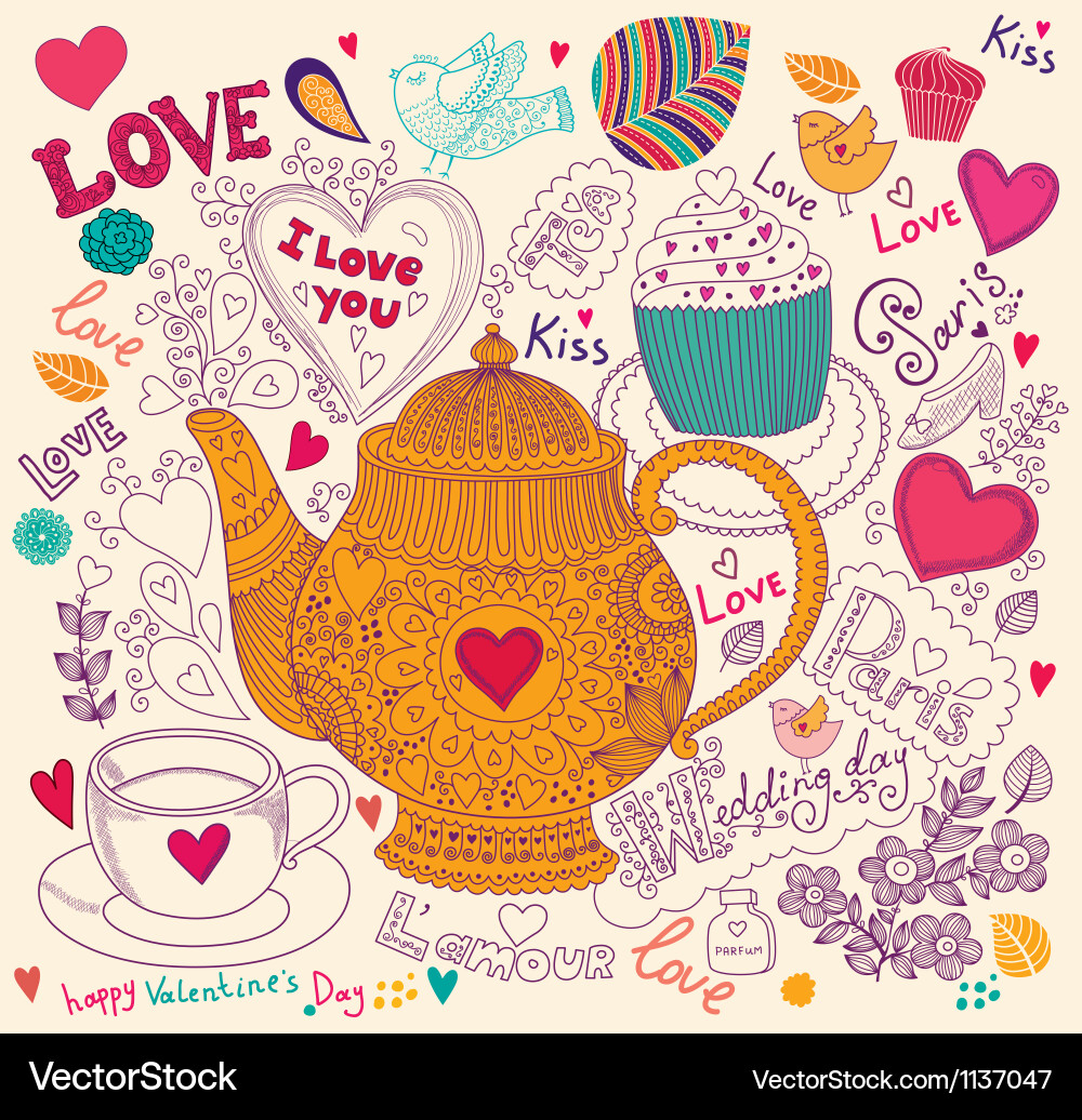 Tea party Royalty Free Vector Image - VectorStock