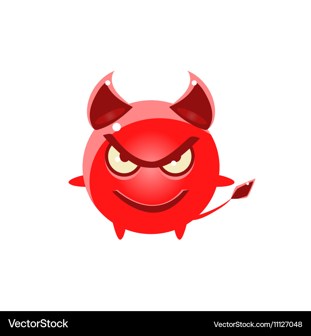 Devil evil round character emoji Royalty Free Vector Image