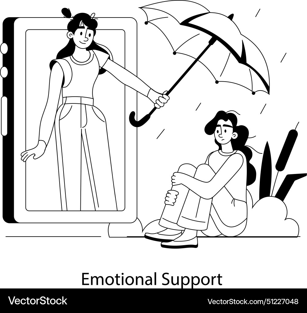 Emotional support Royalty Free Vector Image - VectorStock